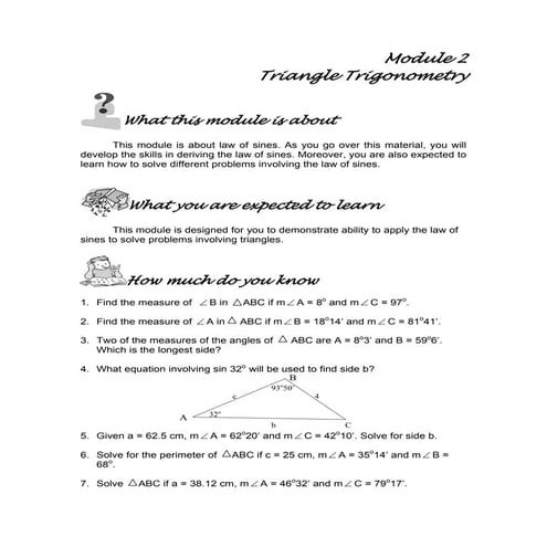 Module 2 Triangle Trigonometry Pdf