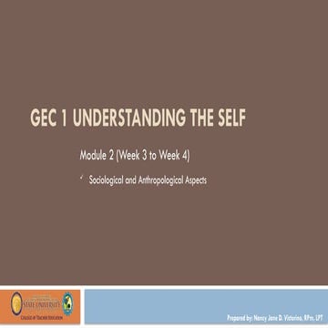 Understanding the Self Sociological Persepective | PPTX