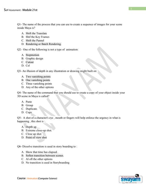 Module 020 creating blend shape_self assessment | DOCX