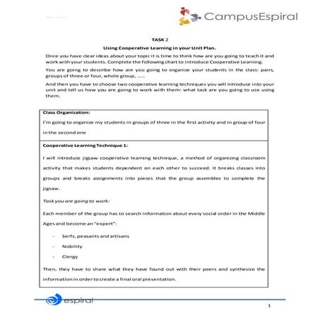 Cooperative learning | DOCX | Homework and Study | Education