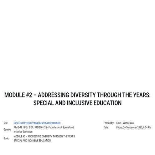 MODULE #2 – ADDRESSING DIVERSITY THROUGH THE YEARS_ SPECIAL AND ...
