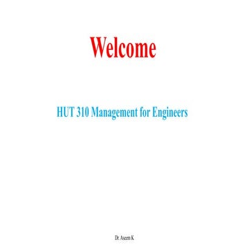 Module 2 HUT 310Management for Engineers | PDF