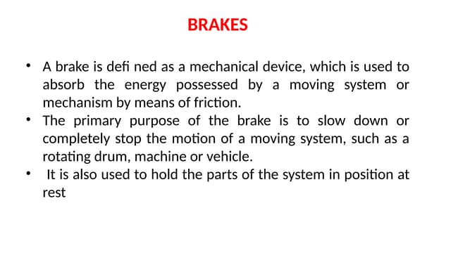 Working, Construction And Types of Band Brakes | PPTX