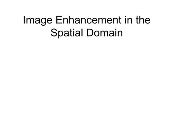 Image Enhancement Point Processing Ppt