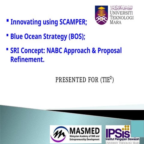 MODULE 2 IDEATION TECHNIQUE NABC........ | PPT