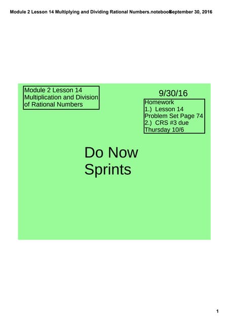 Module 2 lesson 18 evaluating expressions with rationals | PDF