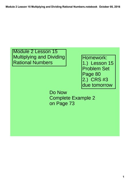 Module 2 lesson 3 adding integers | PDF