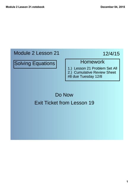 Module 2 lesson 8 | PDF