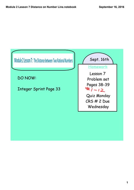 Module 2 lesson 5 subtracting integers | PDF