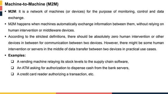M2M technology in IOT | PPTX