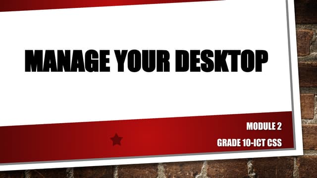 Basic Parts of a Desktop | PPT