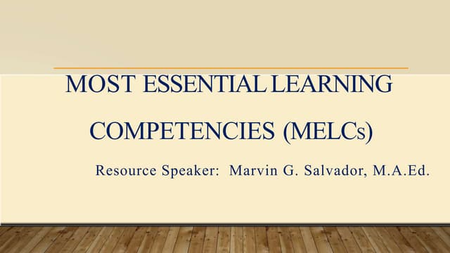 Most Essential Learning Competencies | PPTX
