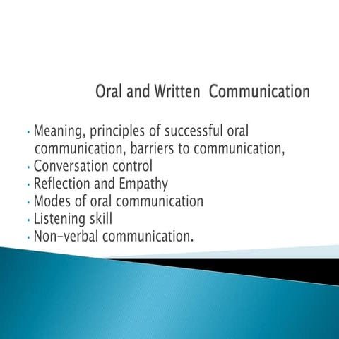 oral and written communication | PPTX