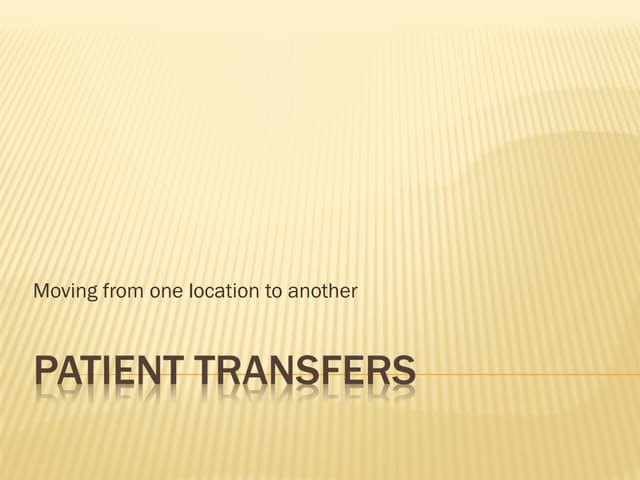 Safe transfer of patient | PPTX