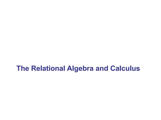 Relational algebra ppt | PPT