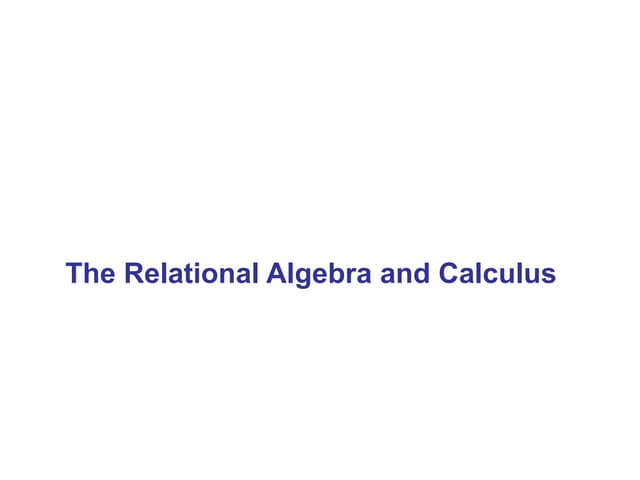 Relational algebra in dbms | PPT