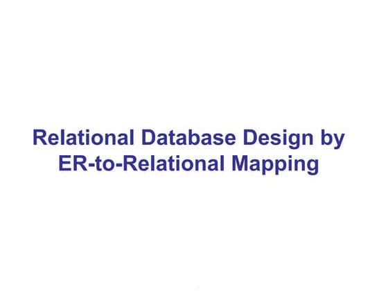 Er & eer to relational mapping | PPT | Databases | Computer Software and Applications