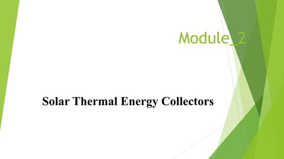 Solar energy collectors | PPTX