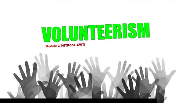What is volunteerism | PPTX