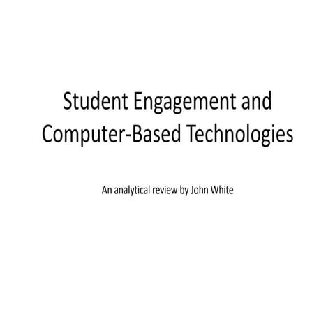 Student Engagement and Computer-Based Technologies | PPTX | College ...