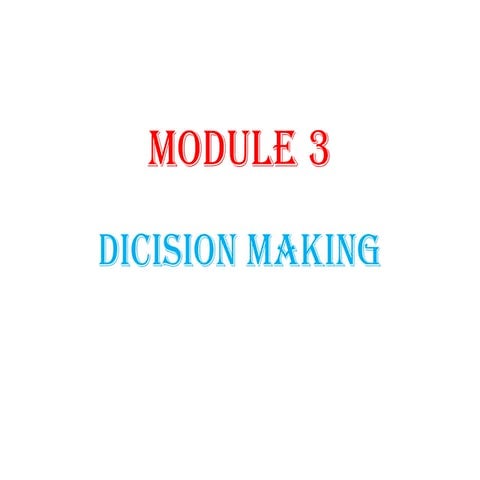 Decision making, Types of Decision making environment, decision tree | PPTX