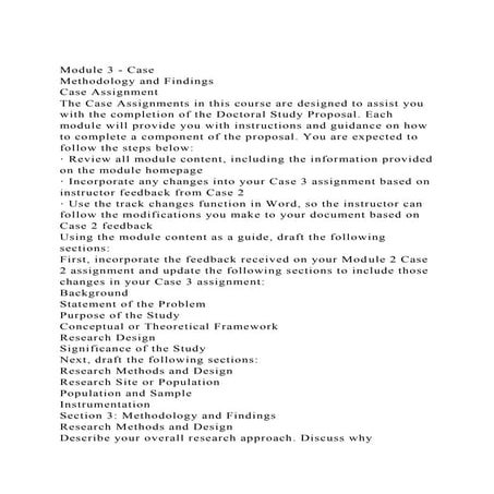 Module 3 - CaseMethodology and FindingsCase AssignmentThe Ca.docx