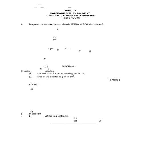 Module 3 circle area and perimeter | PDF