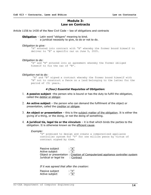 Obligations and contracts | PDF | Law