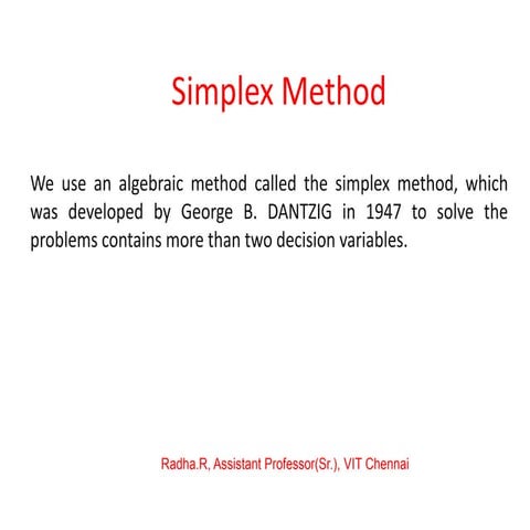 Simplex Method