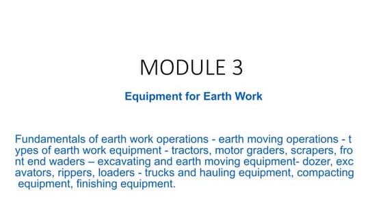 earth moving equipments | PPTX