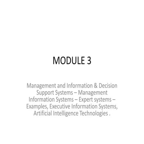 management information system module3 | PPTX