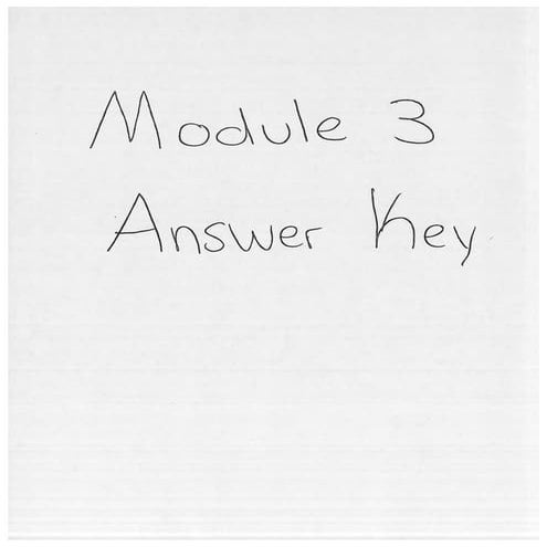 Module 3 answer key for homework | PDF | Homework and Study | Education