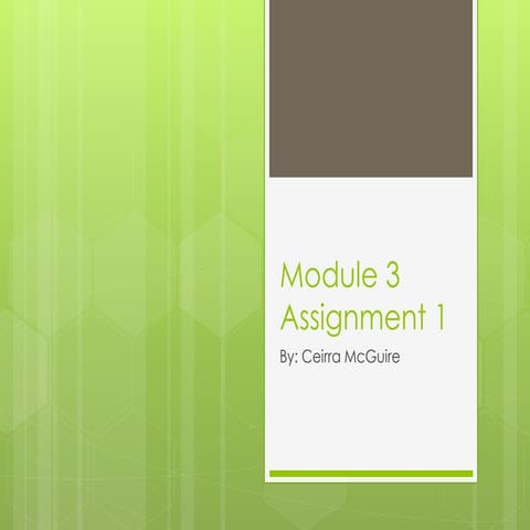Module 3 Assignment 1 Ppt