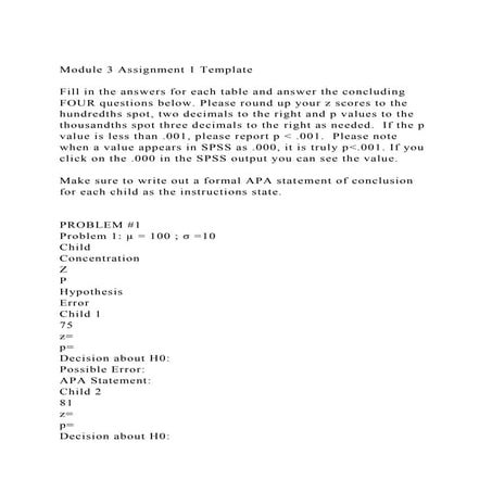 Module 3 Assignment 1 TemplateFill in the answers for each tab.docx | Science