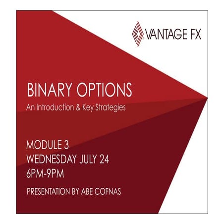 Binary Options: An Introduction & Key Strategies - Vantage FX | PDF