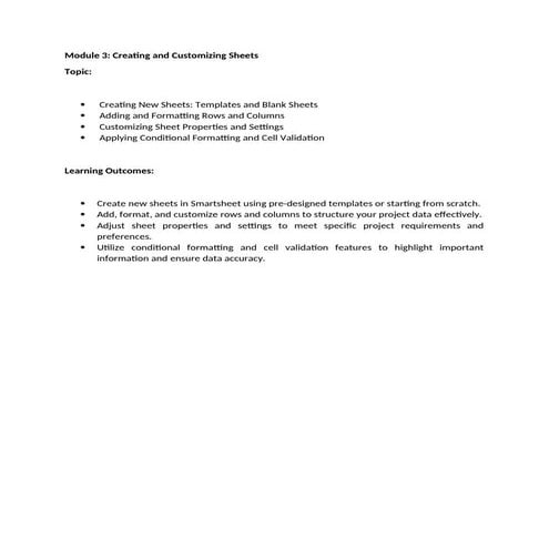 Module 3 Creating and Customizing Sheet.docx