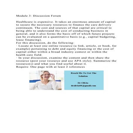 Module 3 Discussion ForumHealthcare is expensive. It takes an e.docx