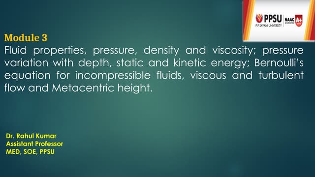 FLUID MECHANICS | PPTX