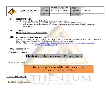 Module 3 (health 7) | DOCX
