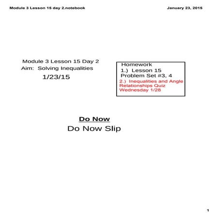 Module 3 lesson 15 day 2 | PDF