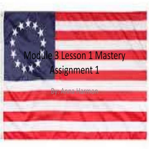 Module 3 lesson 1 mastery assignment 1 | PPTX