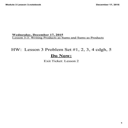 Module 3 lesson 3 | PDF