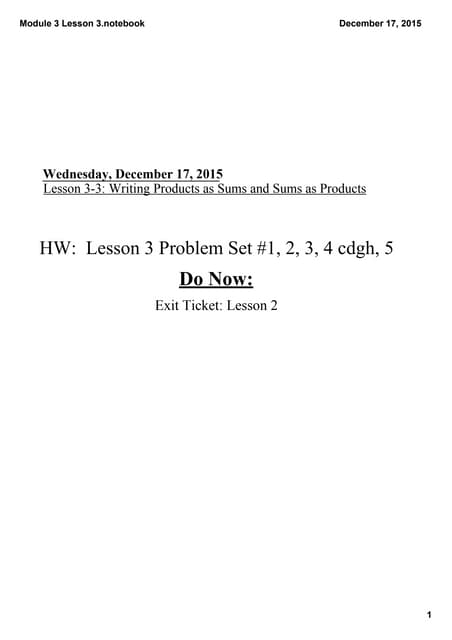 Module 3 lesson 4 | PDF