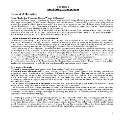 Marketing Management Module 3 | PDF