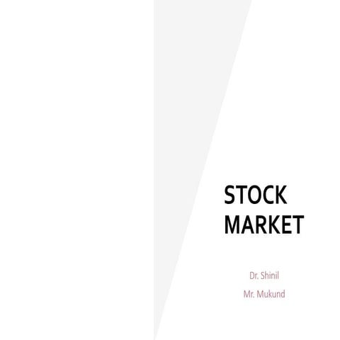 Stock Exchange, Stock Market & SEBI Functions | PPT