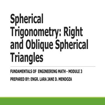 right spherical triangle. trigonometry | PPTX