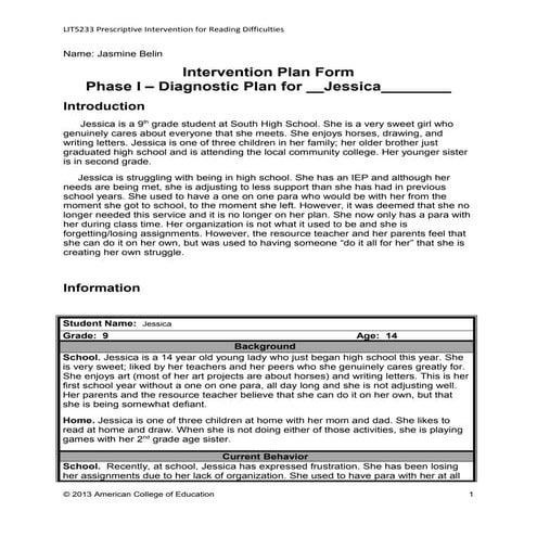 IRI for Grades 9-12 | DOC