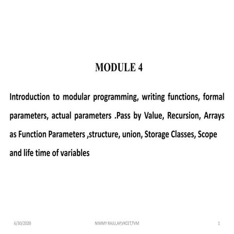 Est 102 Programming In C Module 4 Ppt 6155