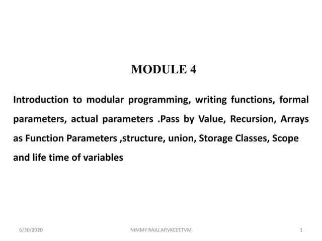 Est 102 Programming In C Module 4 Ppt 6155