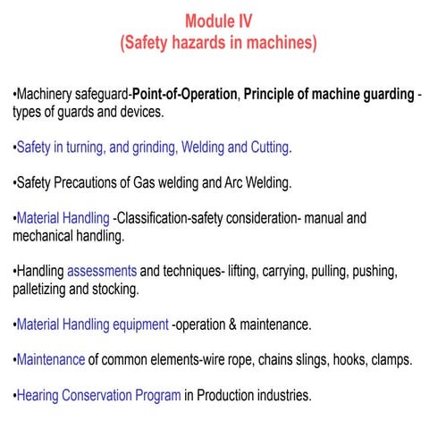 Safety hazards in machines -material handling | PPT